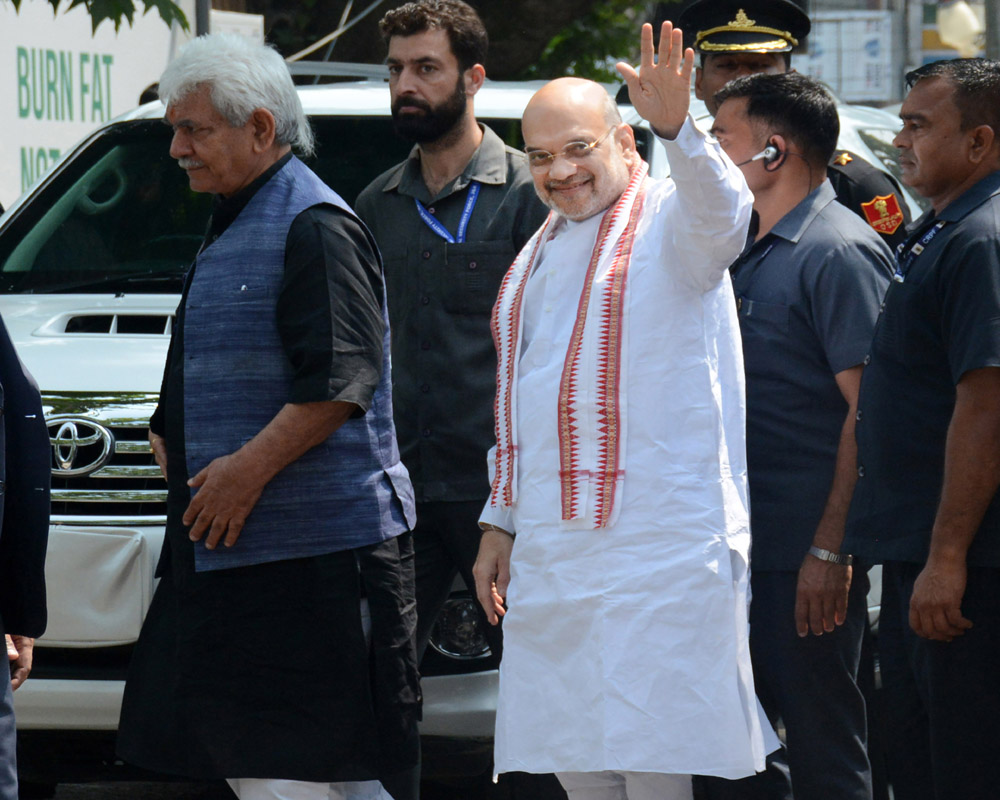 Amit Shah lays foundation stone of 'Balidaan Stambh' in Srinagar