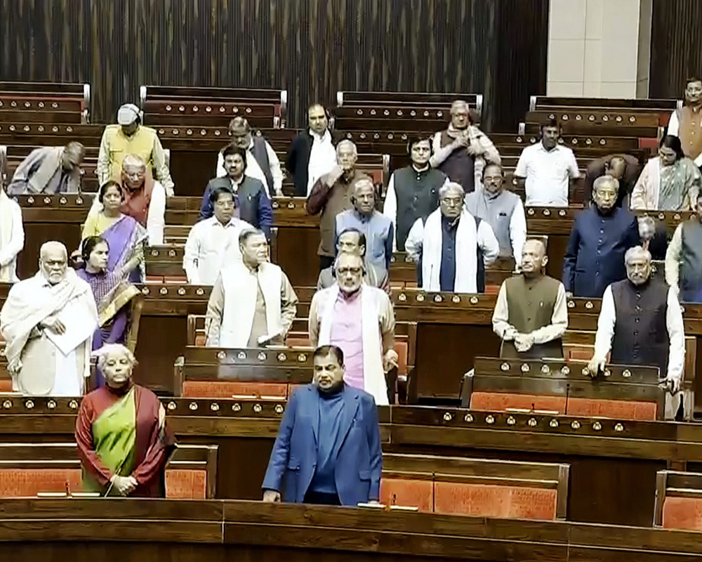 Mimicry row: Ruling party MPs stand in Rajya Sabha in solidarity with Dhankhar