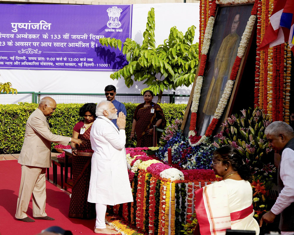 PM Modi pays tribute to Ambedkar